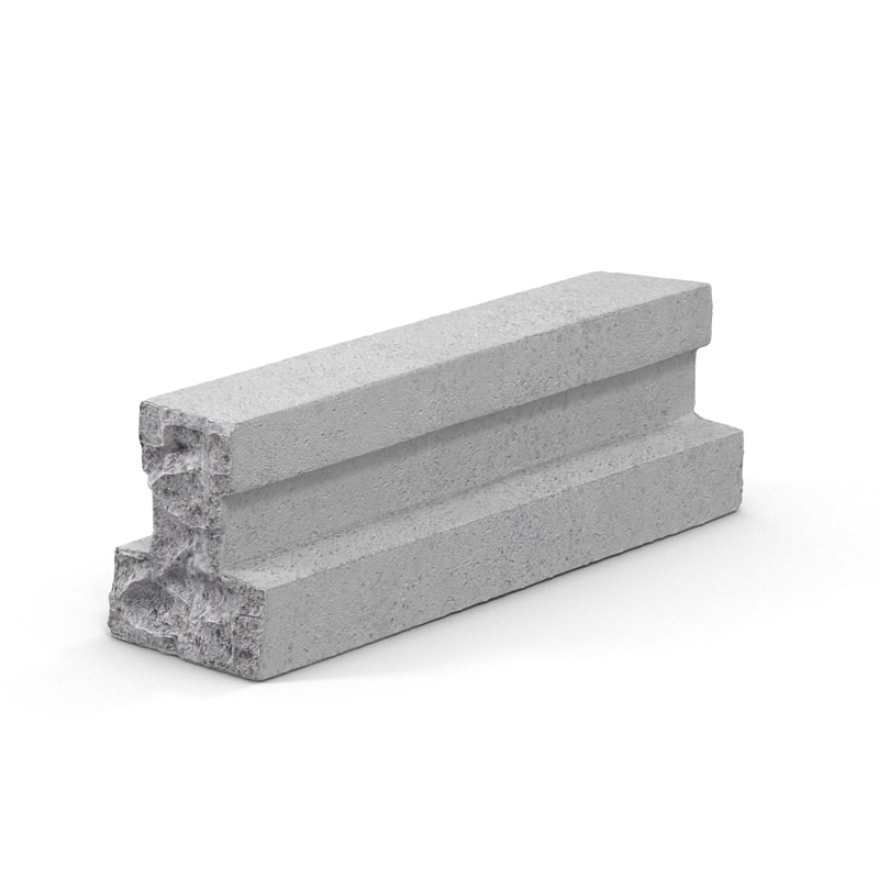 concrete t-beam chunk 3 3d model