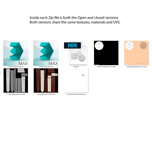 omega prestige open closed 3d model