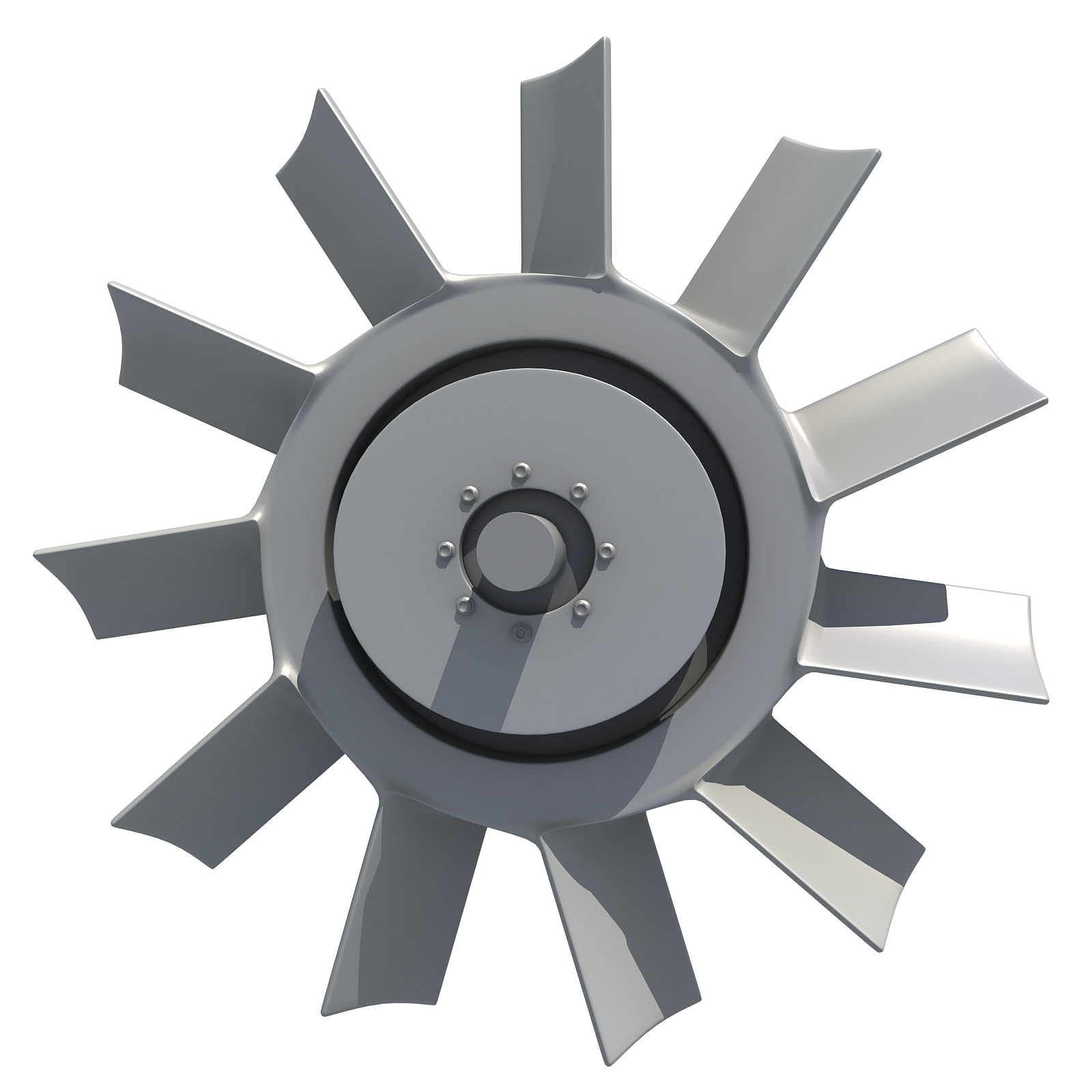3d engine cooling fan modeled model