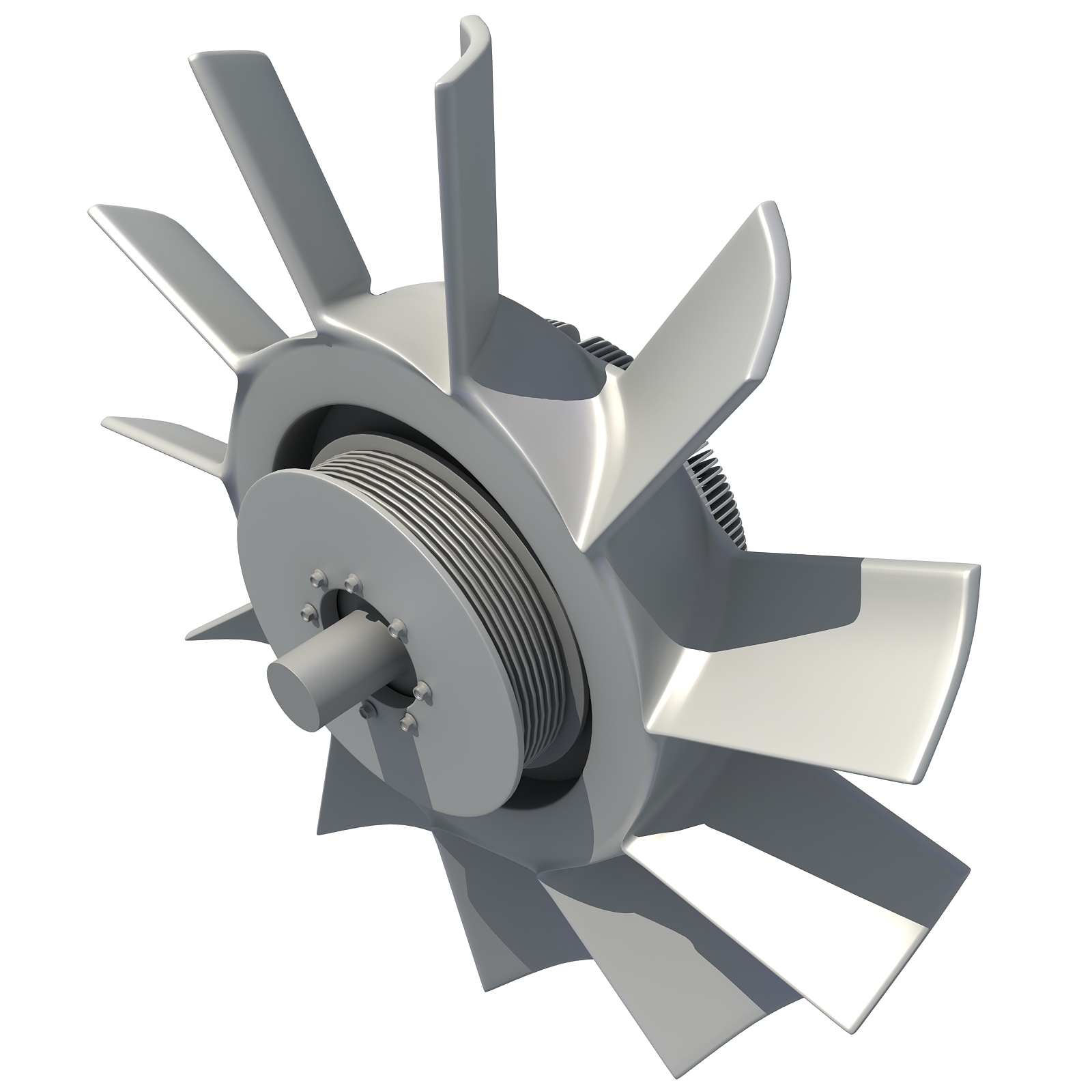 3d engine cooling fan modeled model
