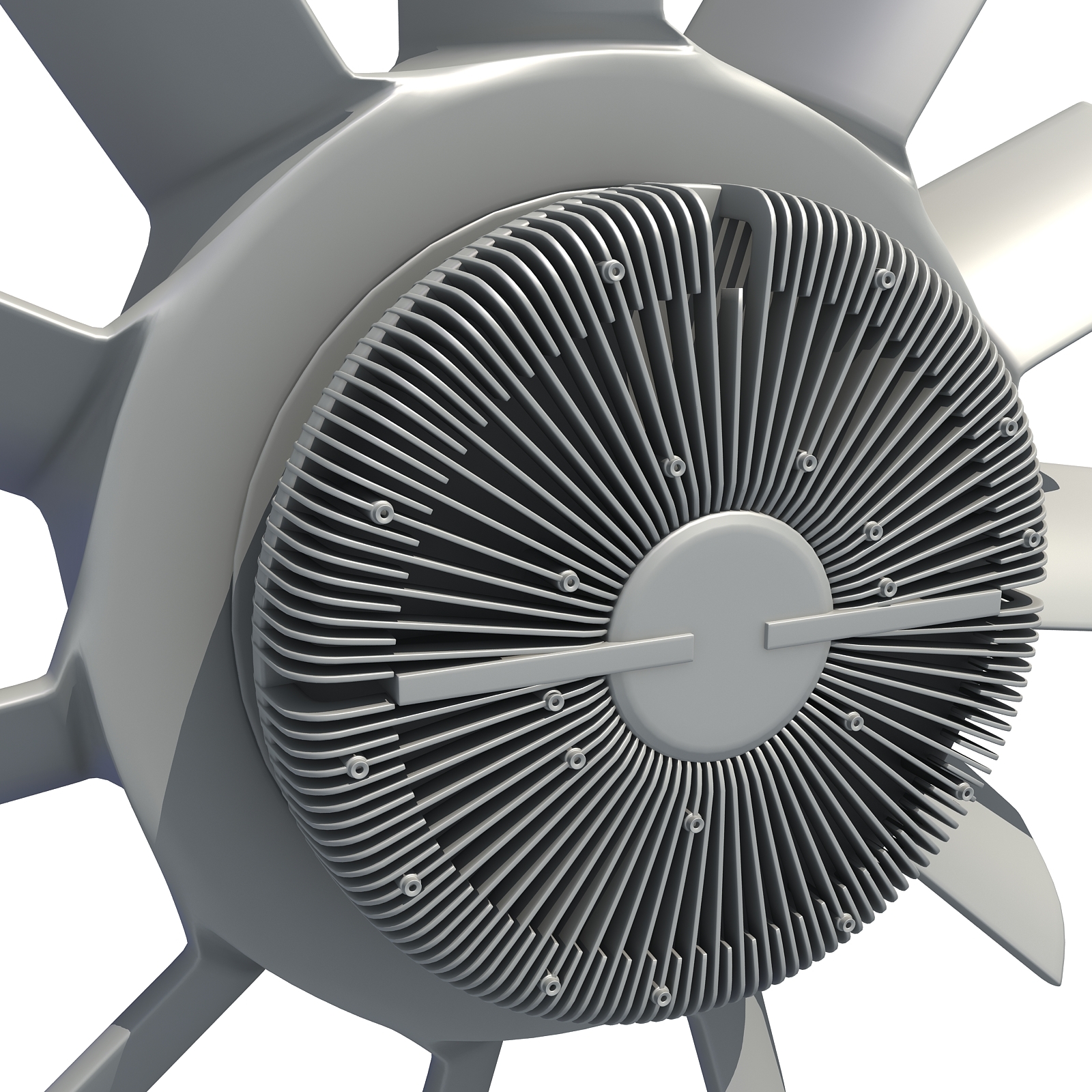 3d engine cooling fan modeled model