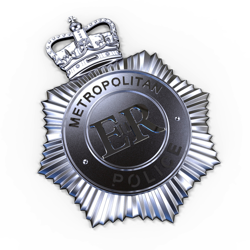 3d uk police helmet badge