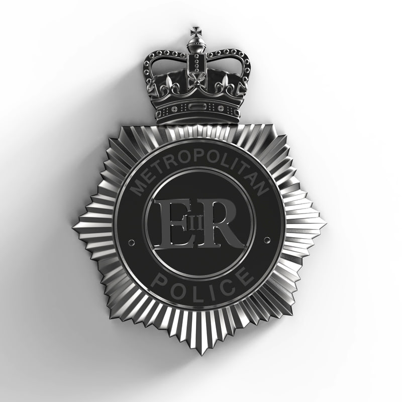 3d uk police helmet badge