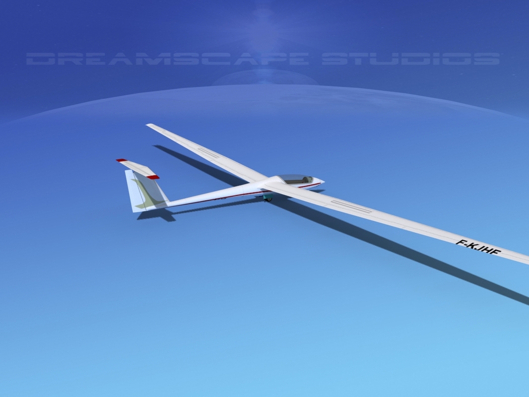 3d asw 22 sailplane model