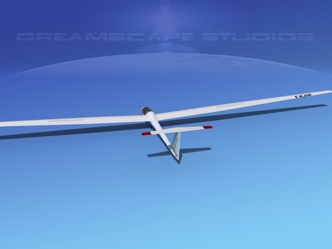 3d asw 22 sailplane model