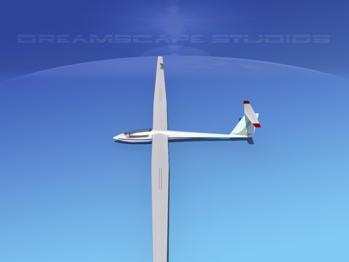 3d asw 22 sailplane model