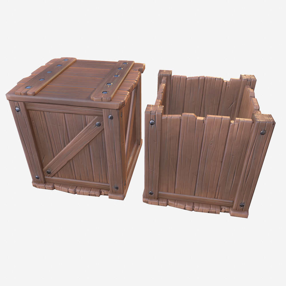 cartoon crates 3d model