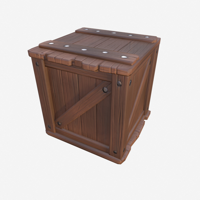 cartoon crates 3d model