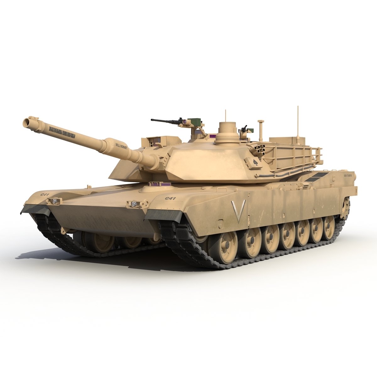 m1 abrams 2 rigged 3d model