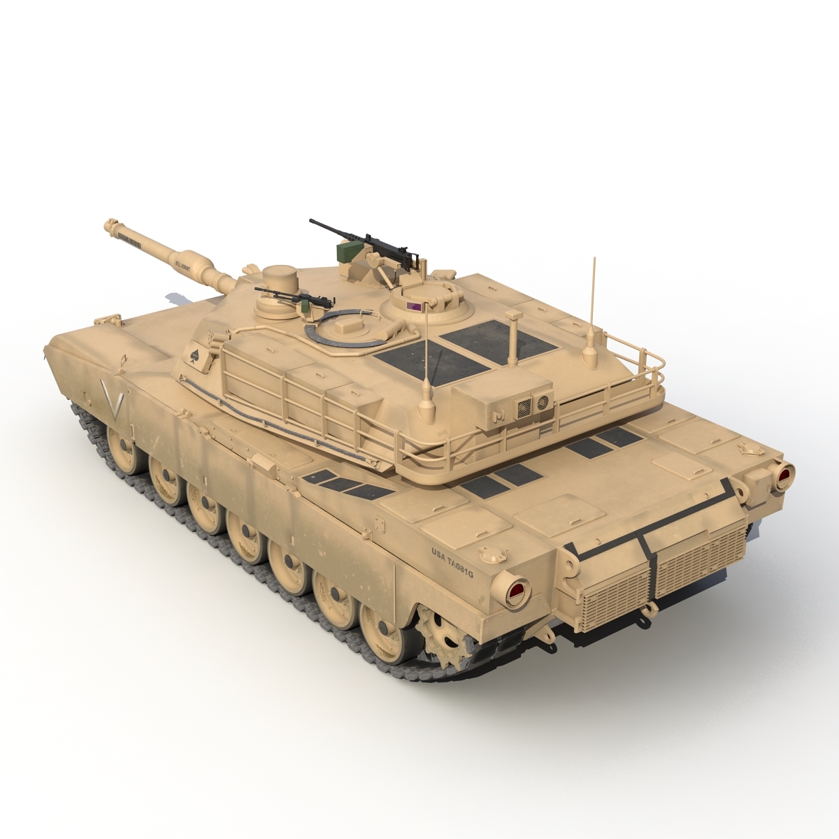 m1 abrams 2 rigged 3d model