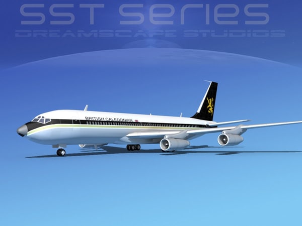 Boeing 707-320 SS Caledonian britânico Modelo 3D - TurboSquid 1031644