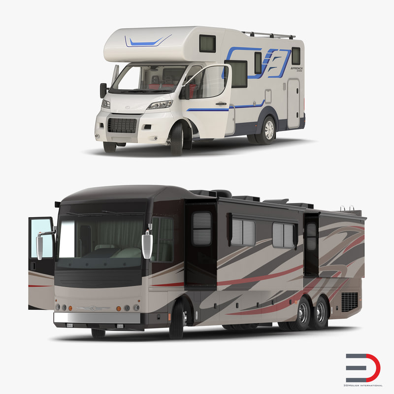rigged motorhomes 3d model