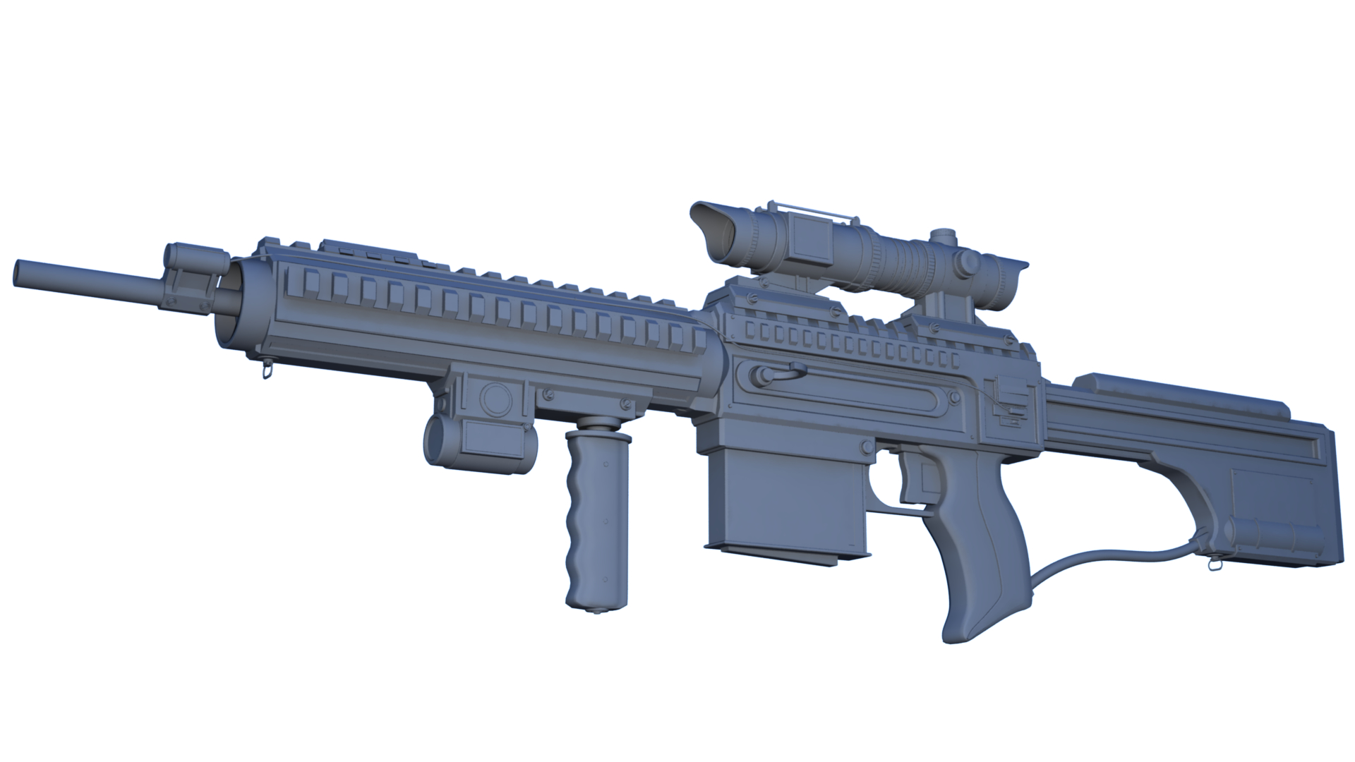 assault rifle 3d obj