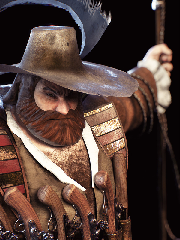 3d realtime old pirate