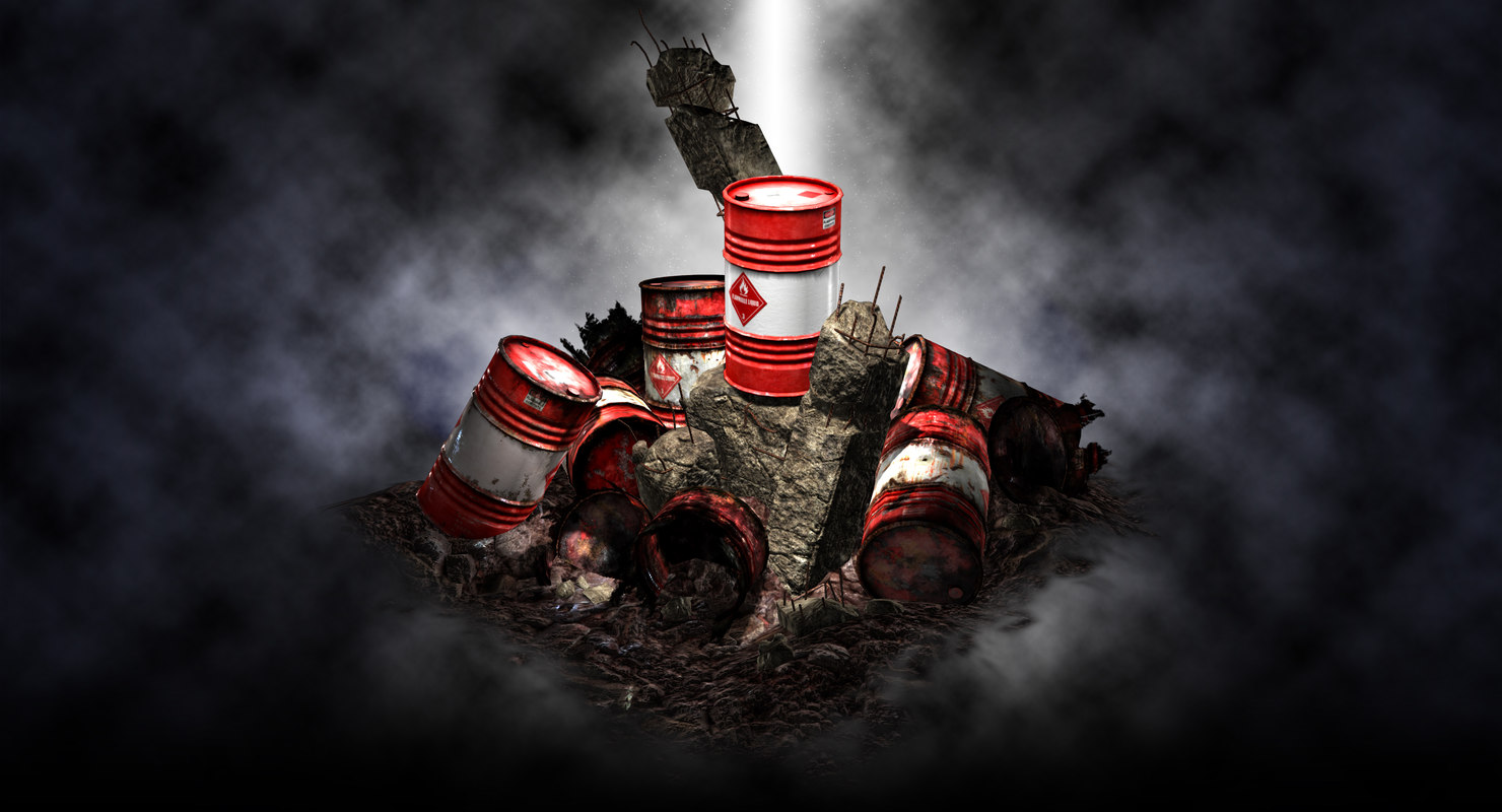 explosive barrel - 3d obj