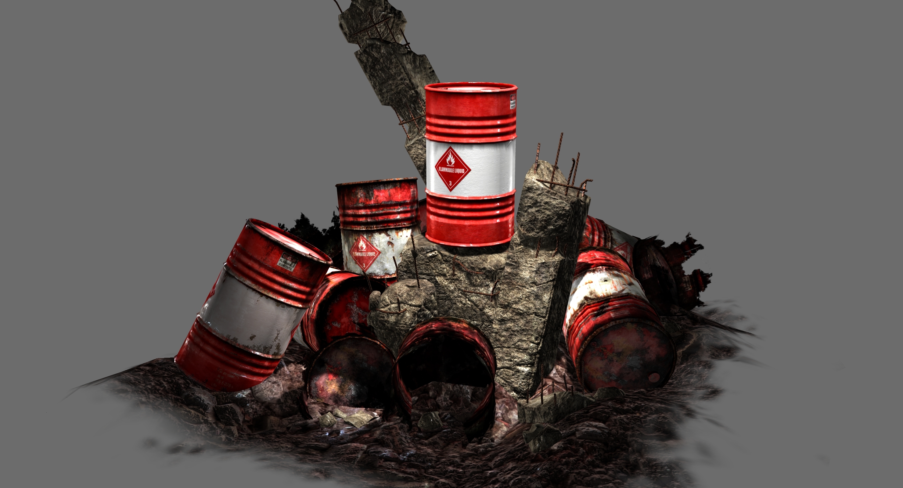 explosive barrel - 3d obj