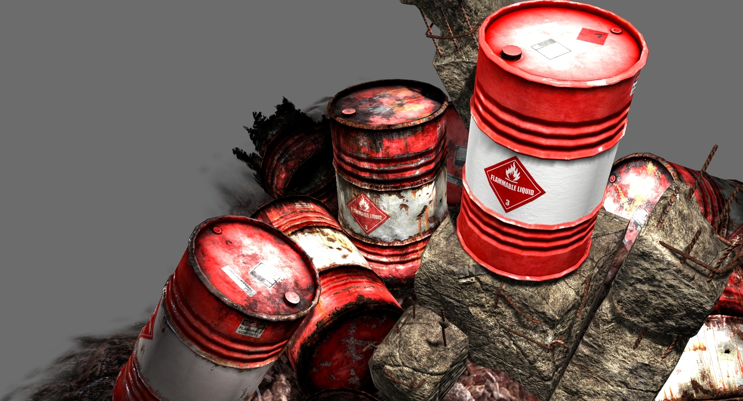 explosive barrel - 3d obj