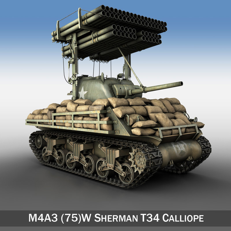 m4a3 sherman calliope m4 3d model