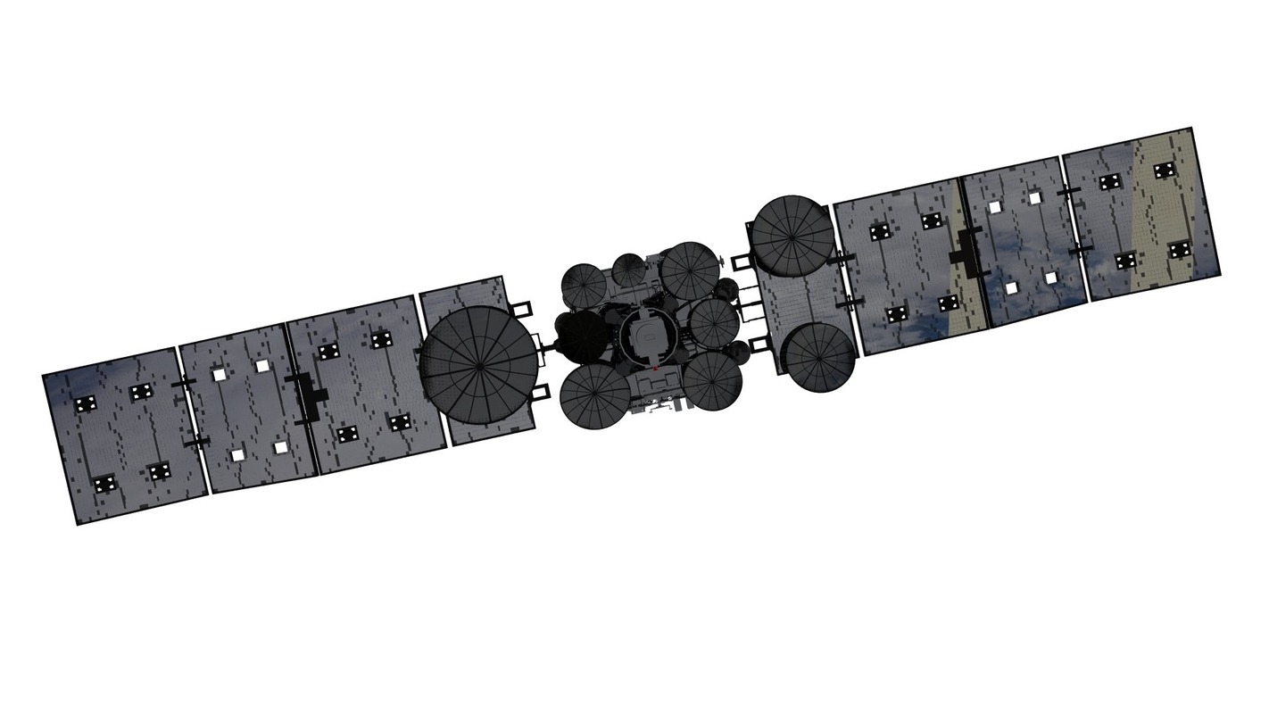 3d model space satellite amos 4