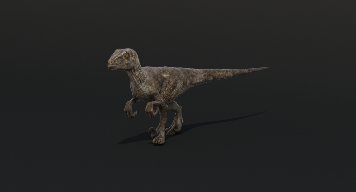 realistic velociraptor raptor animation max