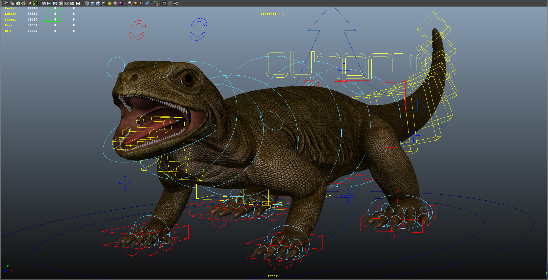 3d lizard rigged model