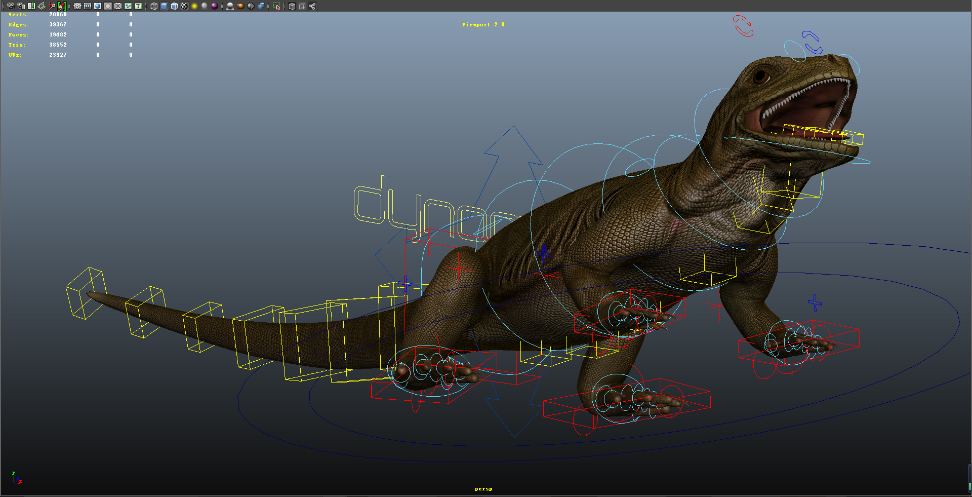 3d lizard rigged model