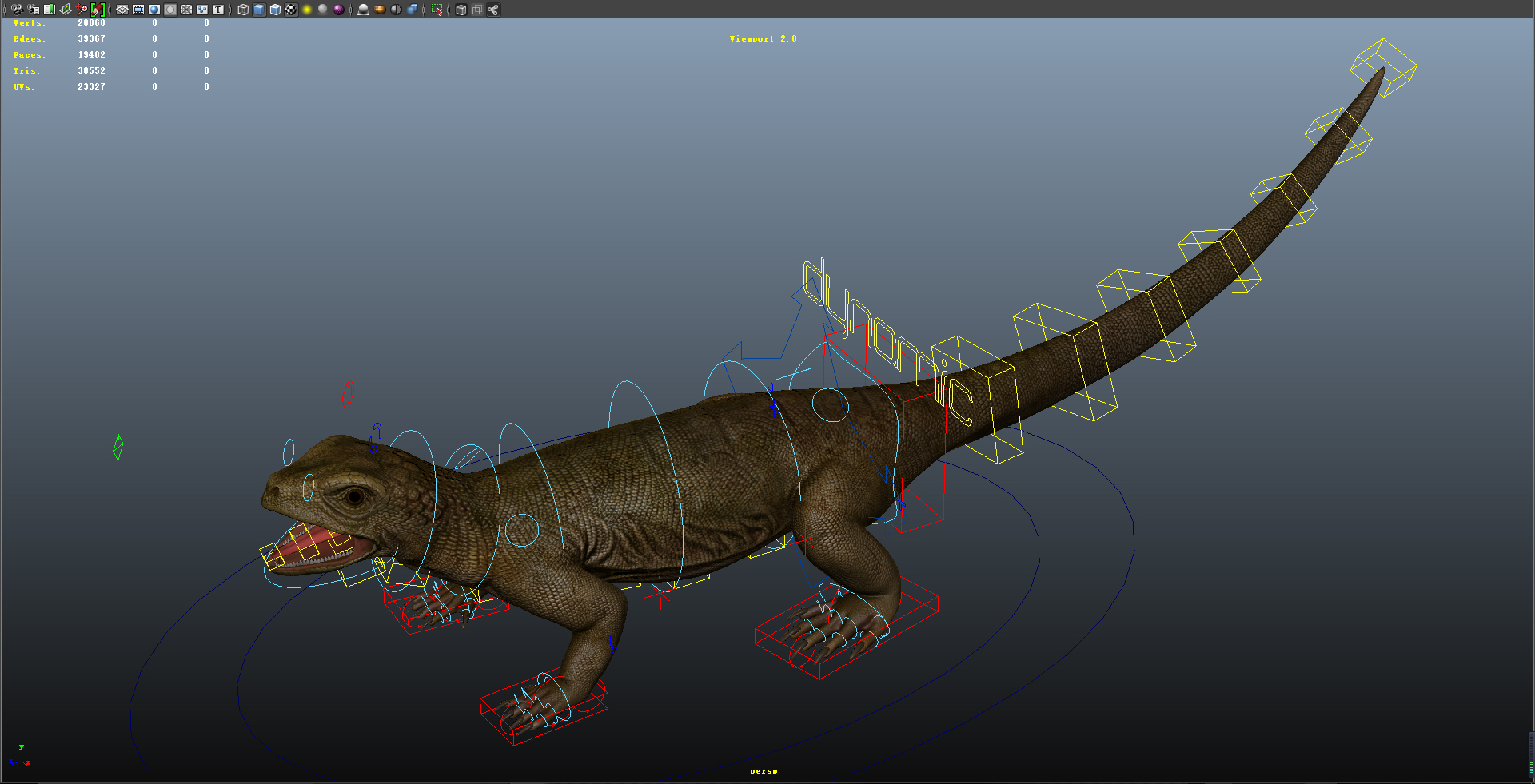 3d lizard rigged model
