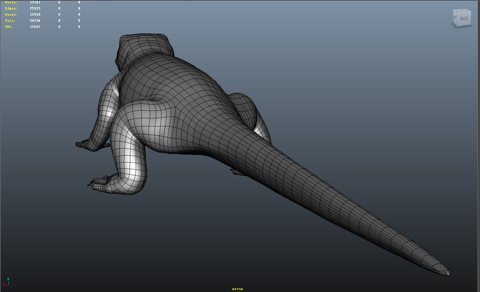 3d lizard rigged model