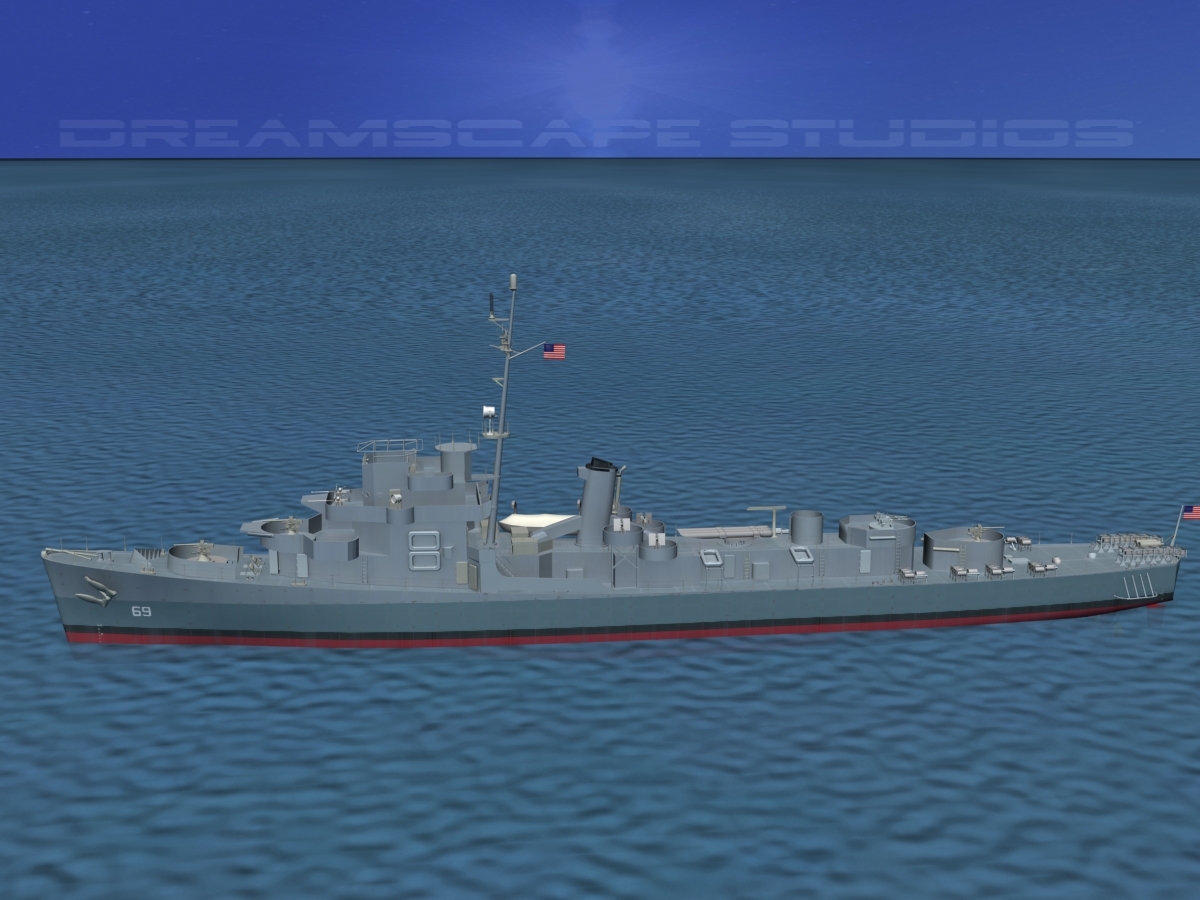 DE-69 USS Blessman Buckley级驱逐舰护航3D模型 - TurboSquid 1032866