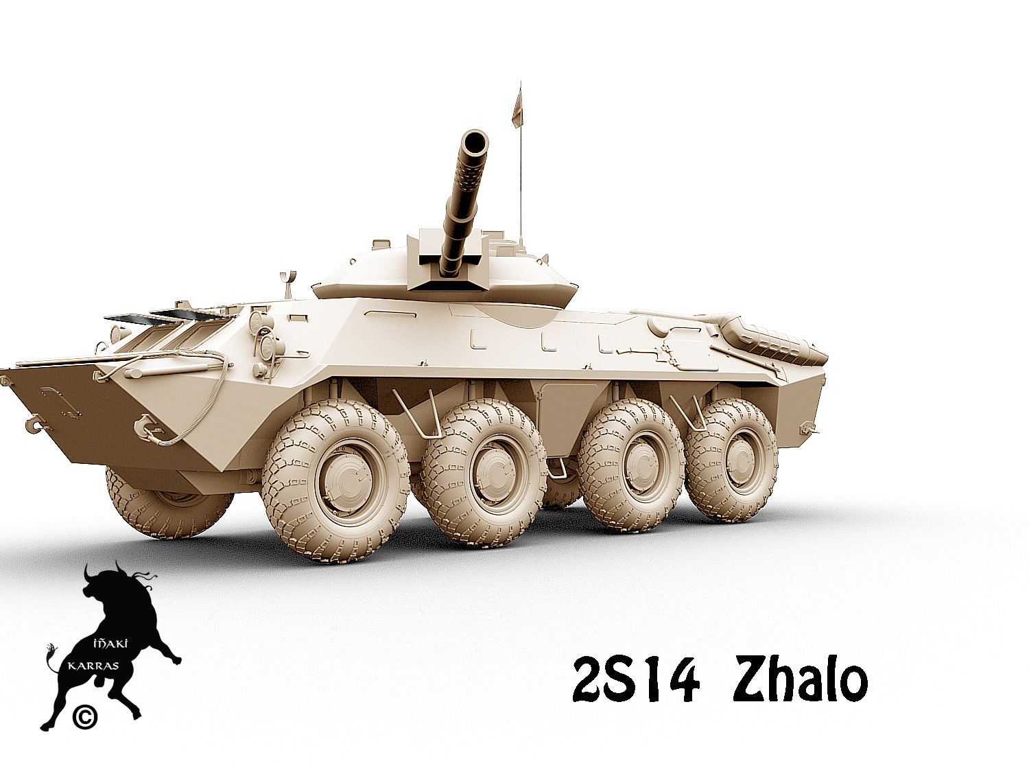 2s14 destroyer 3d model