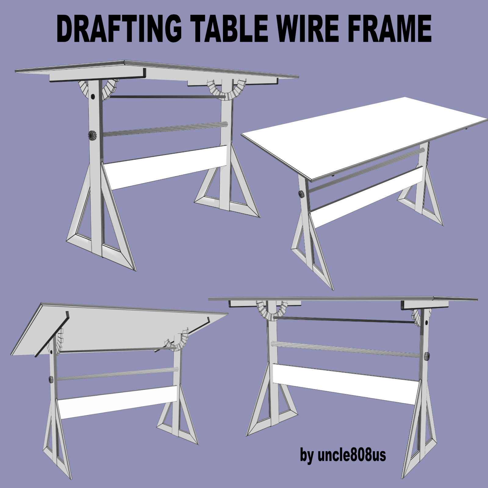 drafting table 3d model