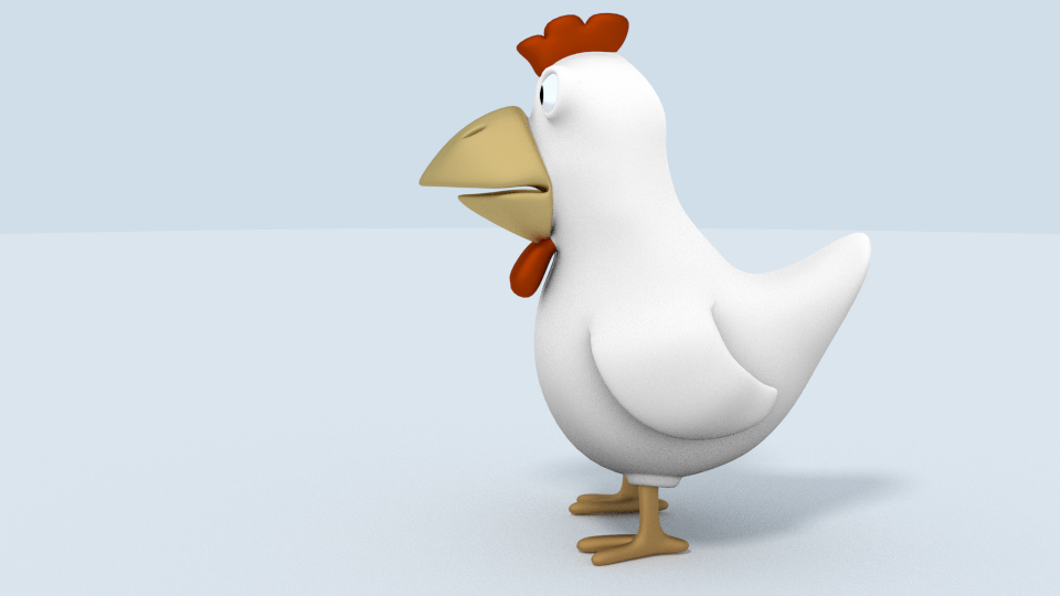3d cartoon hen
