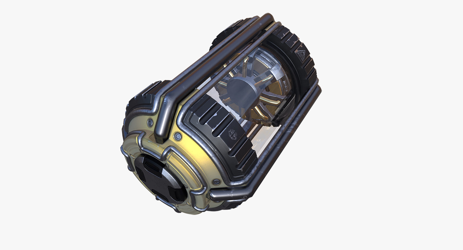 3d sci-fi antimatter container model