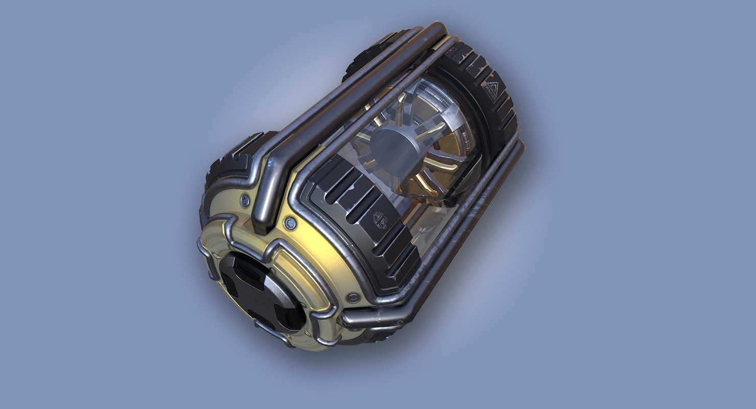 3d sci-fi antimatter container model