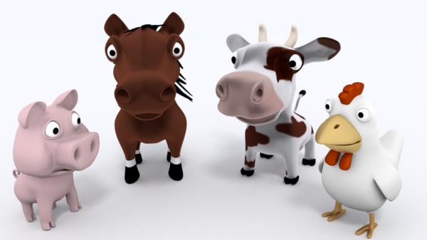 3d farm animals model