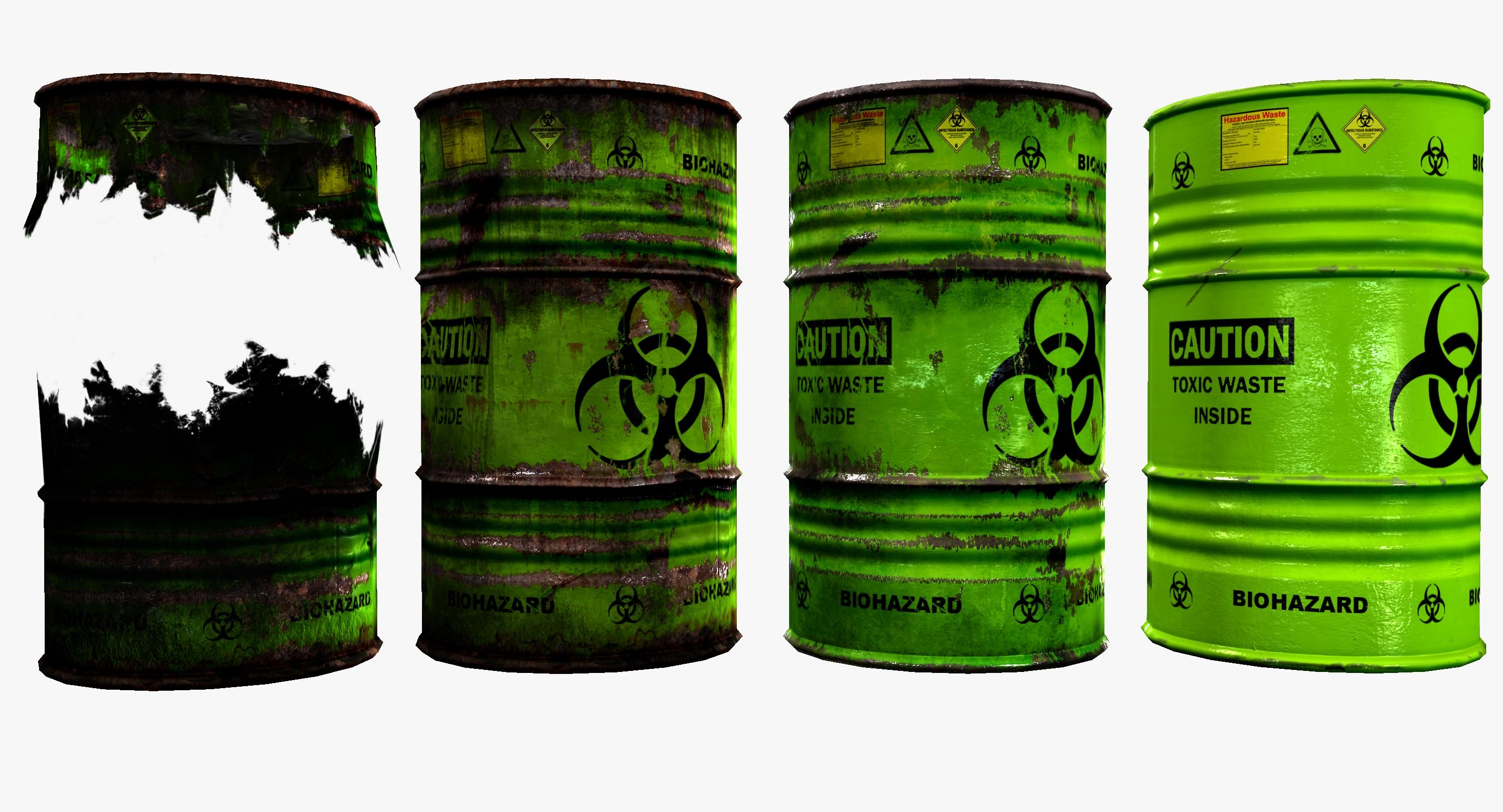 3d model barrel toxic waste