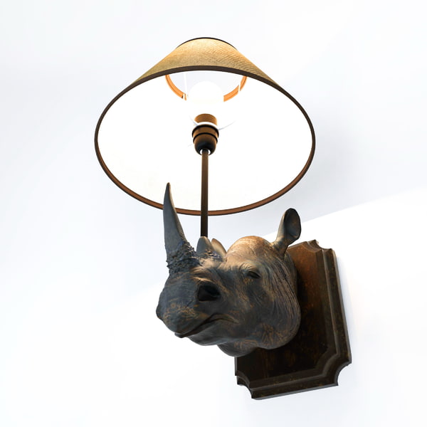 rhino wall lamp 3d model