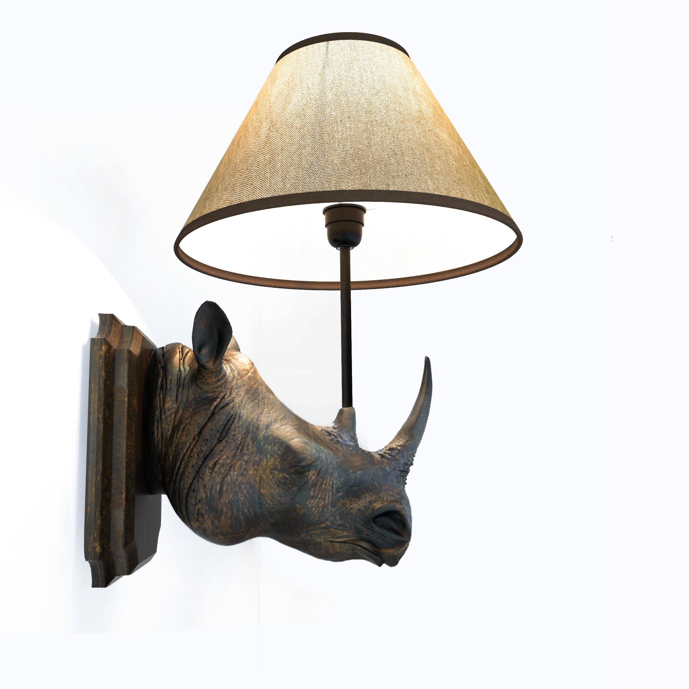 rhino wall lamp 3d model