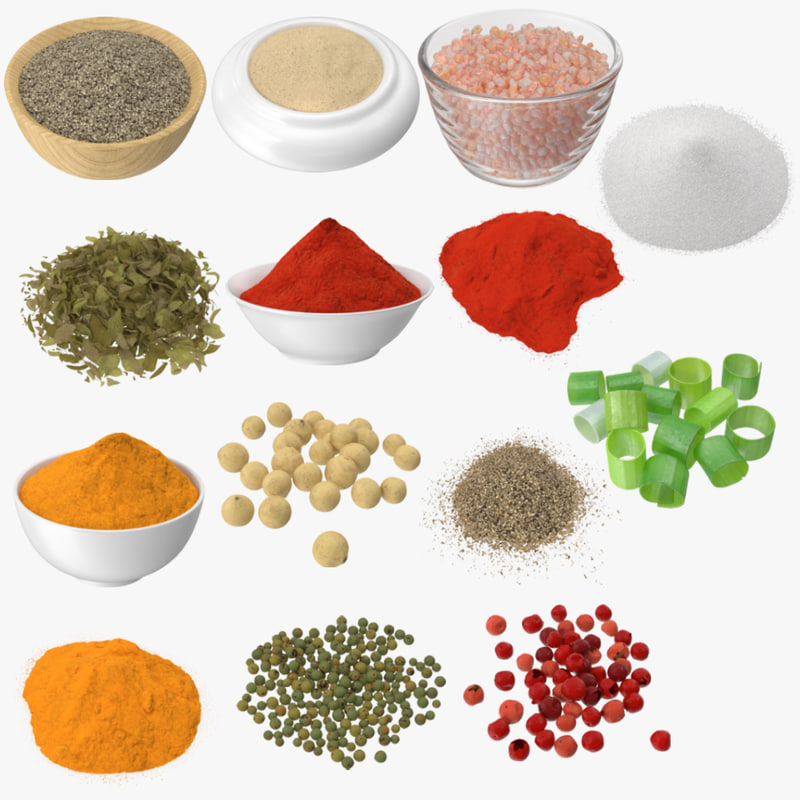 spices white pepper 3d model