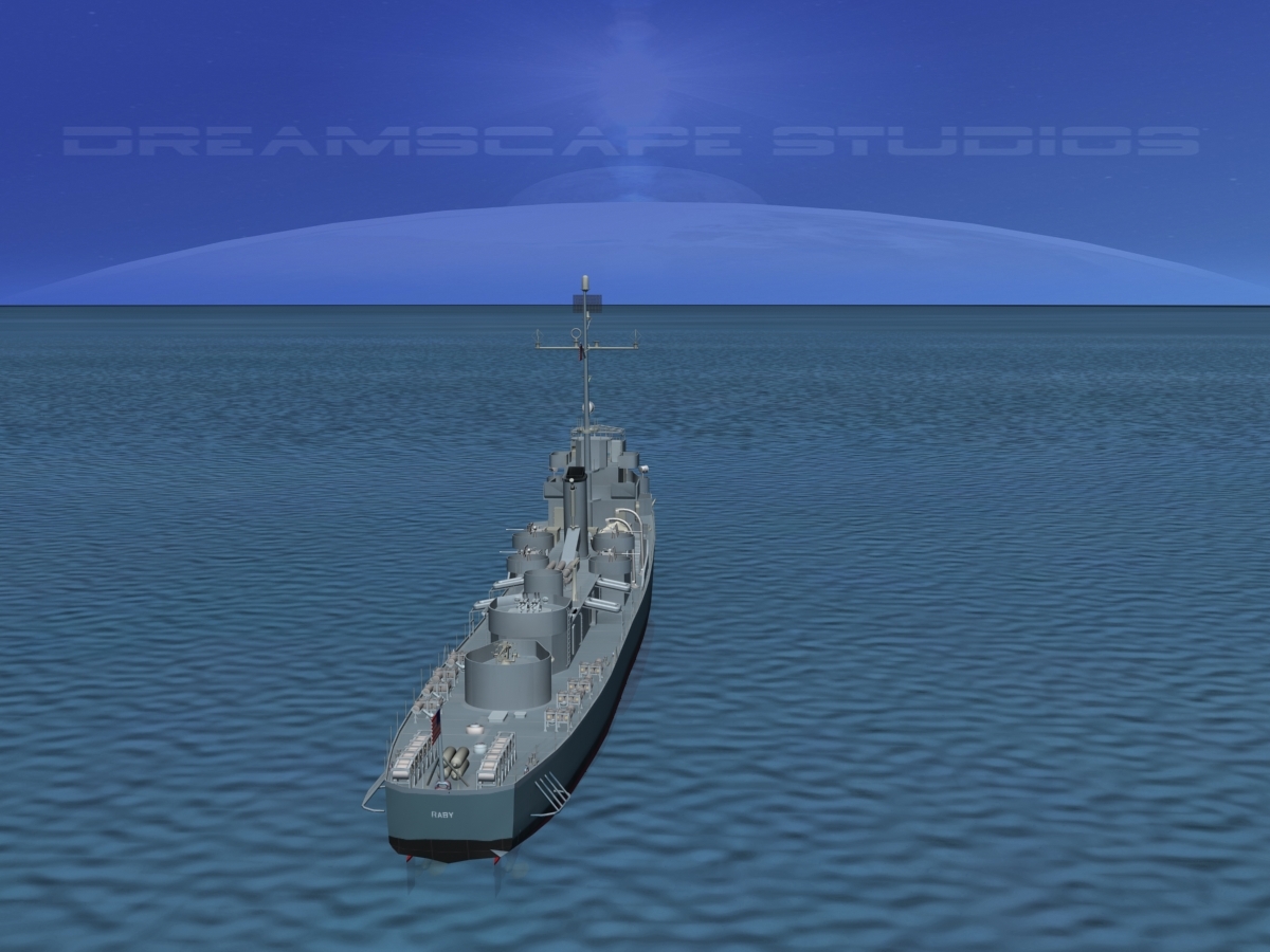 3D модель DE-698 USS Raby Buckley Class Destroyer Escort - TurboSquid ...