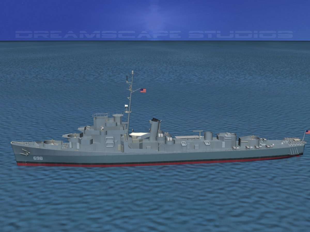 3D модель DE-698 USS Raby Buckley Class Destroyer Escort - TurboSquid ...