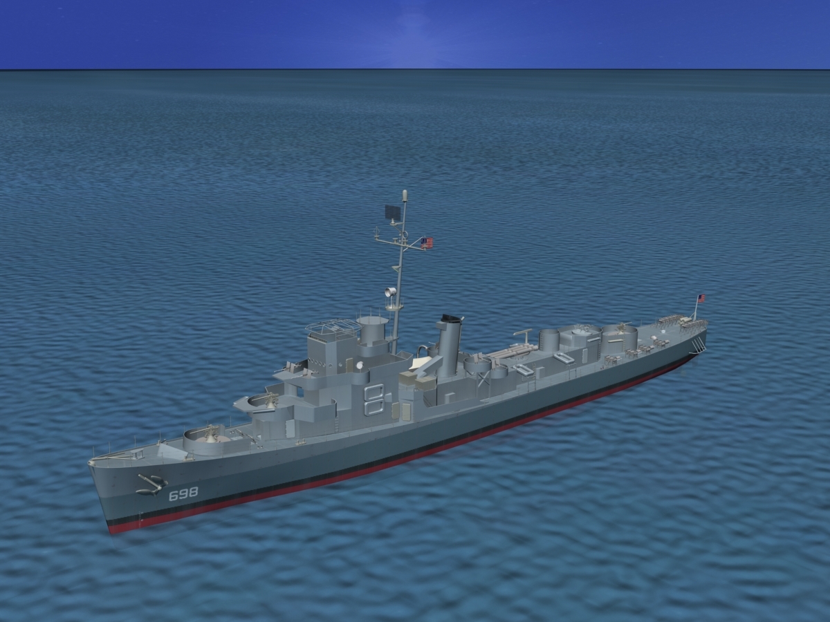 3D модель DE-698 USS Raby Buckley Class Destroyer Escort - TurboSquid ...