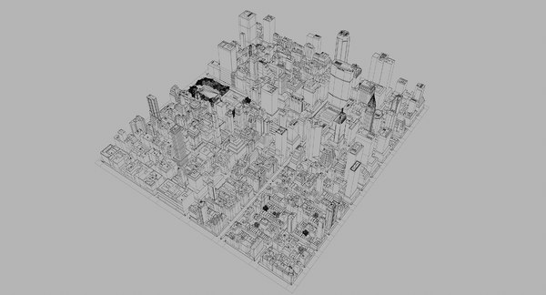 manhattan district block01 night 3d model