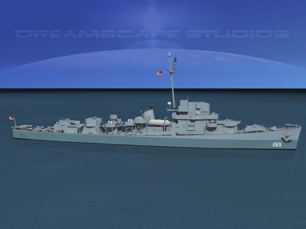 3d depth evarts class destroyer model