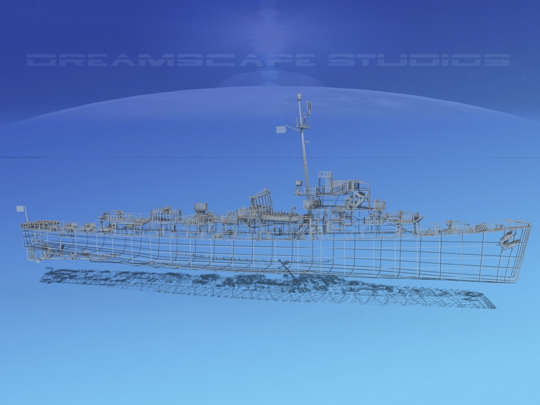 3d depth 3 evarts class destroyer model