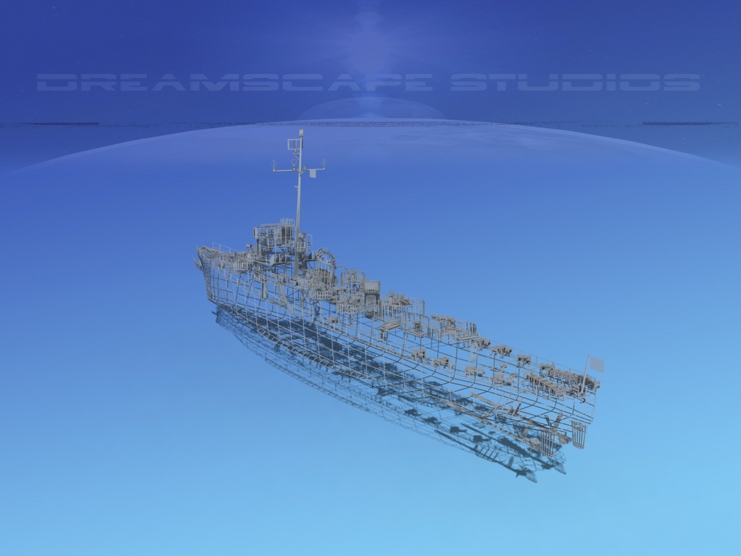 3d depth 3 evarts class destroyer model