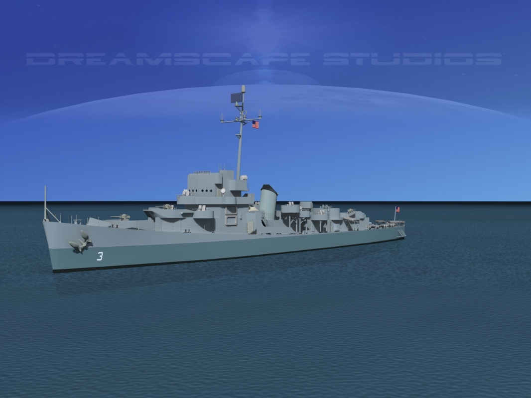 3d depth 3 evarts class destroyer model