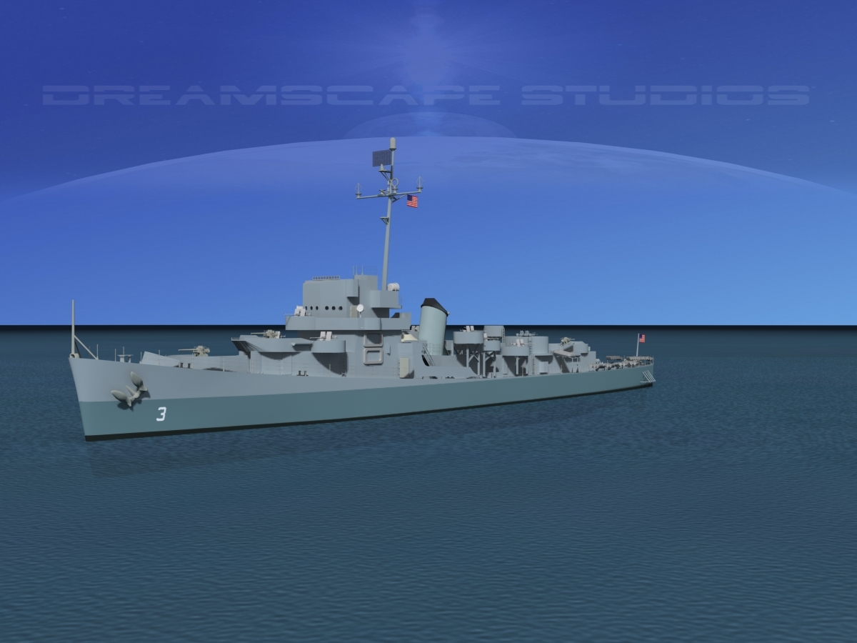 3d depth 3 evarts class destroyer model