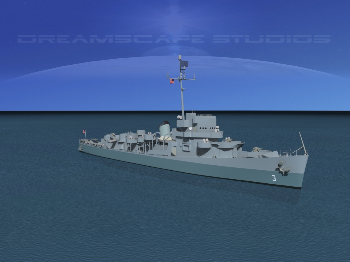 3d depth 3 evarts class destroyer model