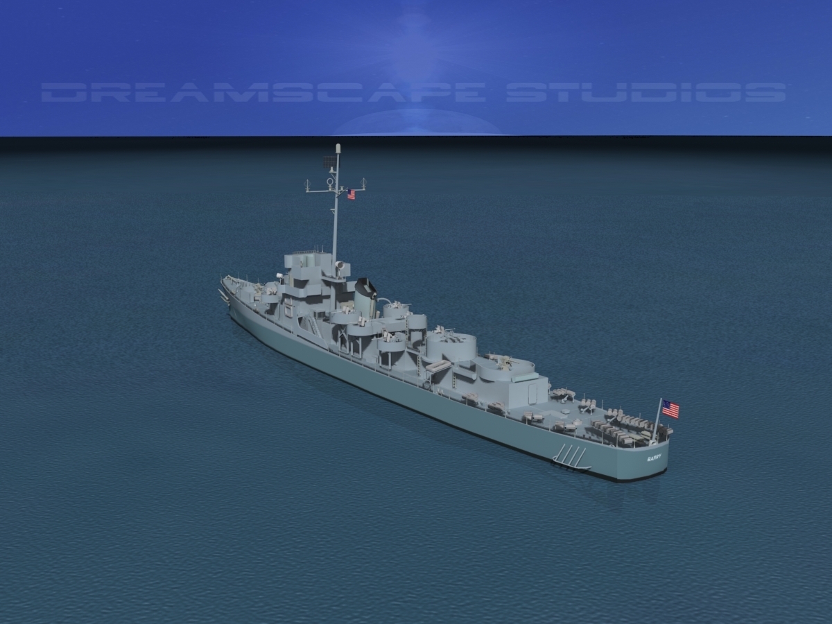 3d depth 3 evarts class destroyer model